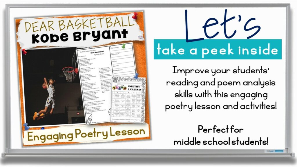 Poetry Lesson - Dear Basketball by Kobe Bryant - Print and Digital ...