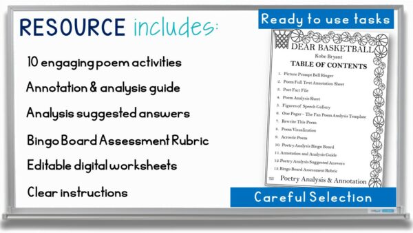 Poetry Lesson - Dear Basketball by Kobe Bryant - Print and Digital ...