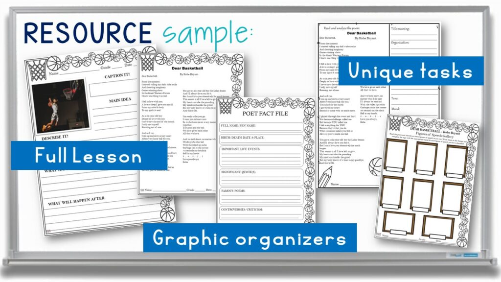 Poetry Lesson - Dear Basketball by Kobe Bryant - Print and Digital ...