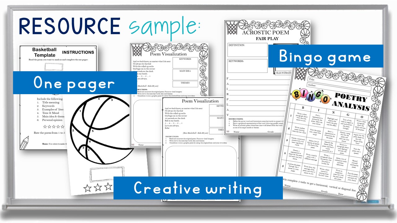 Poetry Lesson - Dear Basketball by Kobe Bryant - Print and Digital ...