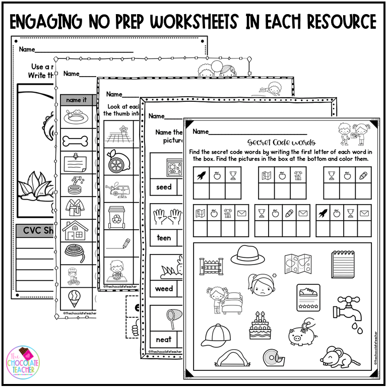CVCE CVC Words Using Long and Short Vowels and EE and EA - Phonics ...
