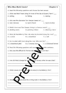 April Jones Prince "Who Was Mark Twain?" worksheets | Made By Teachers