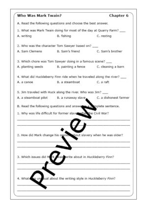 April Jones Prince "Who Was Mark Twain?" worksheets | Made By Teachers