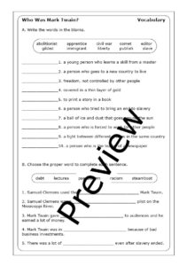 April Jones Prince "Who Was Mark Twain?" worksheets | Made By Teachers