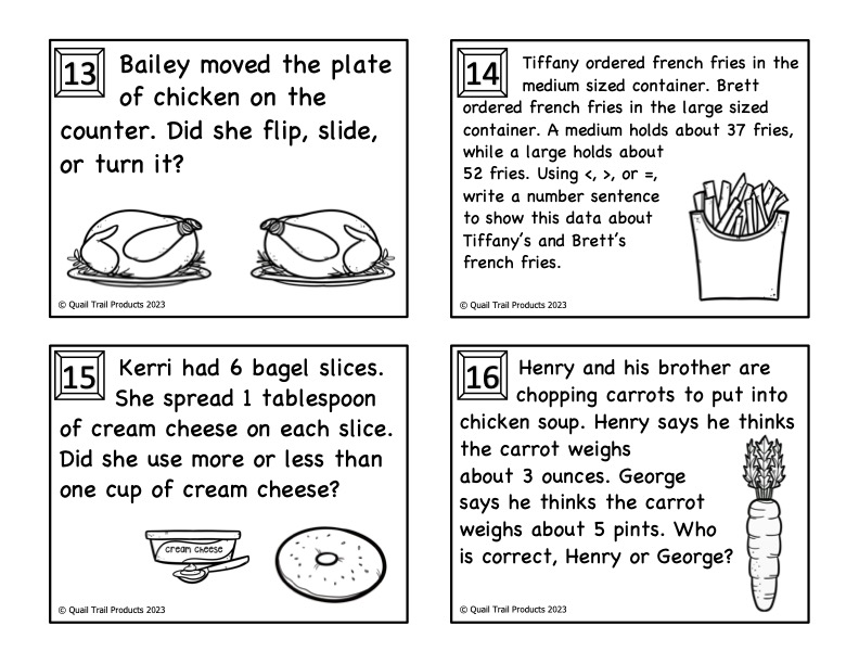 Grade 4 Math with Food Task Cards | Made By Teachers