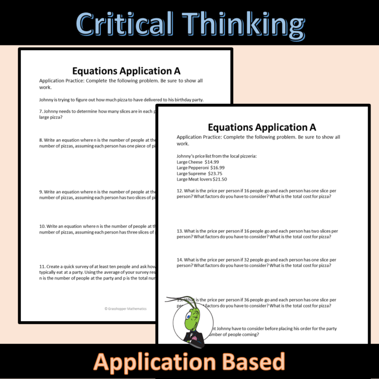 Writing Equations Pizza Application Project | Algebra | Made By Teachers