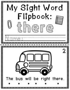 Sight Word Flip Book (Flipbook) - THERE - Made By Teachers