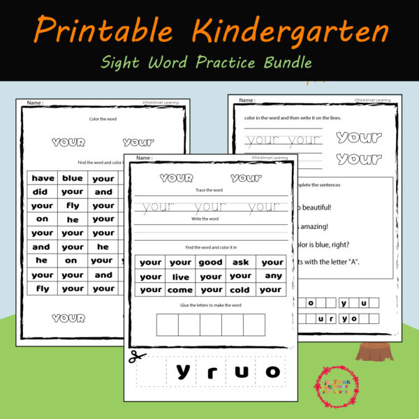 Printable Kindergarten Sight Word Practice Bundle |High Frequency Words ...