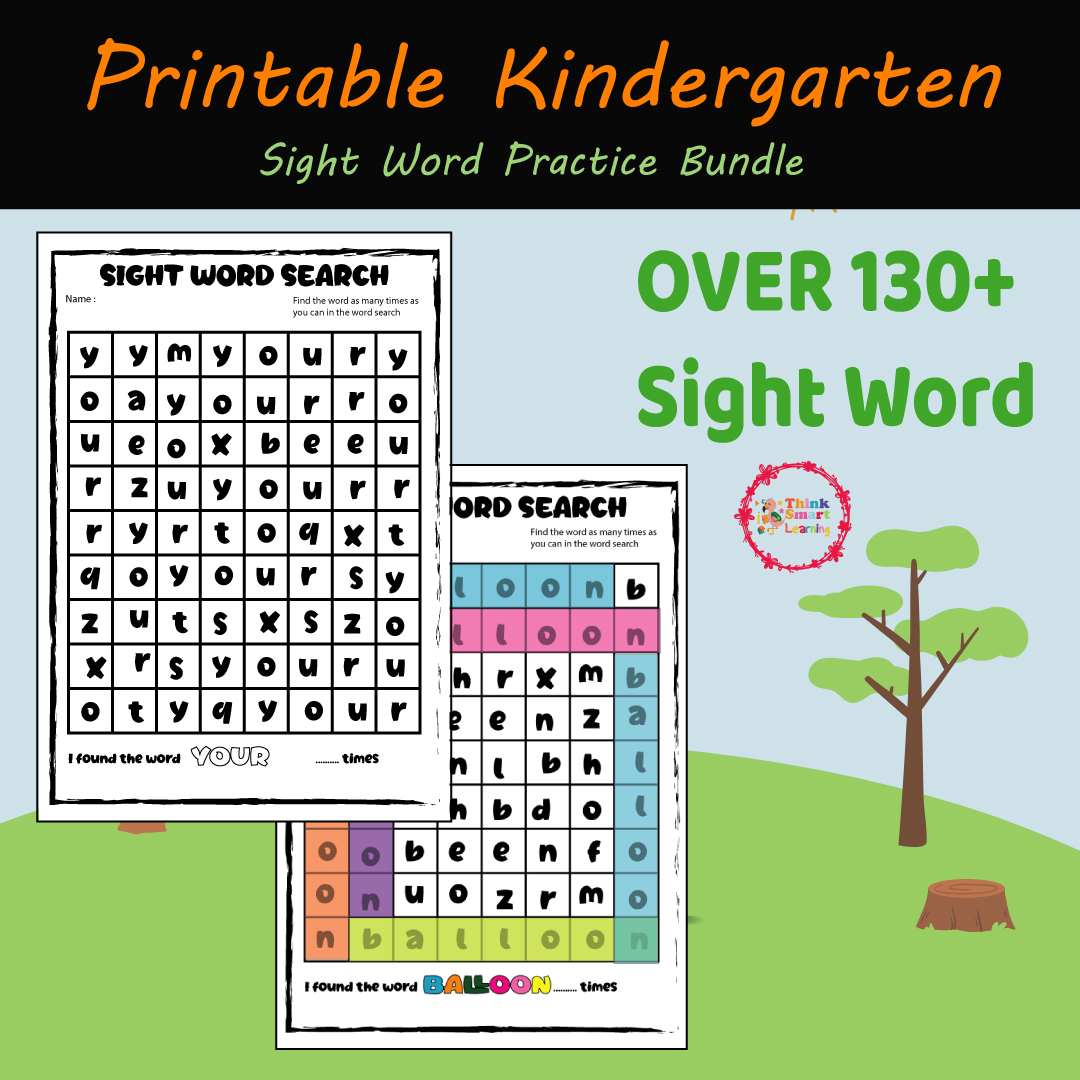 Printable Kindergarten Sight Word Practice Bundle |High Frequency Words ...