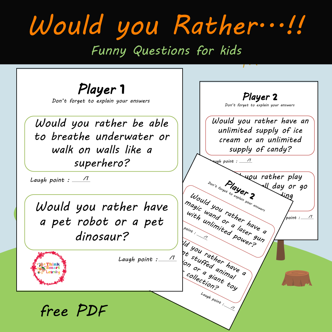 Free Would you Rather...!! Question for kids | Made By Teachers