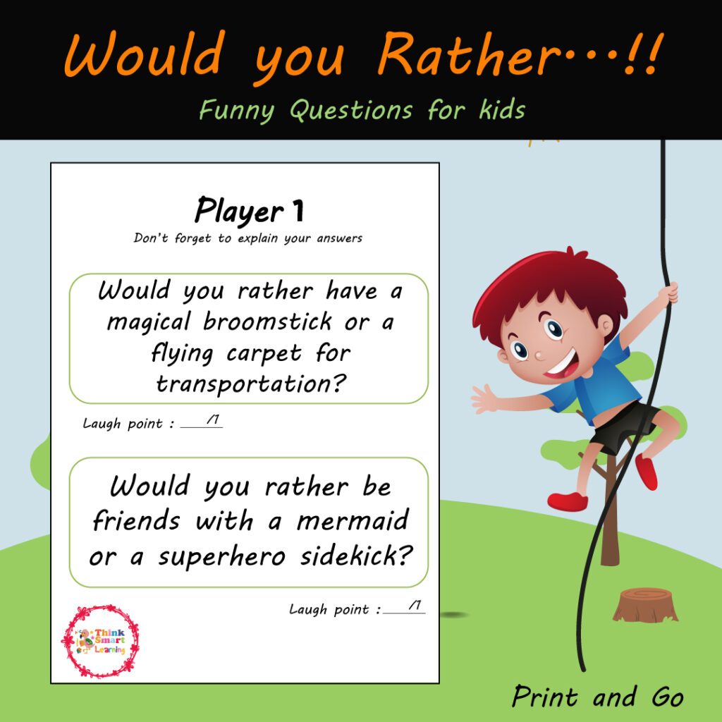 Would you Rather...!! Question for kids. Editable File. | Made By Teachers