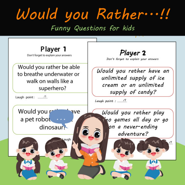 Would you Rather...!! Question for kids. Editable File. | Made By Teachers