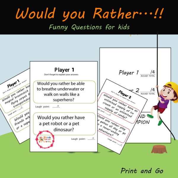 Would you Rather...!! Question for kids. Editable File. | Made By Teachers