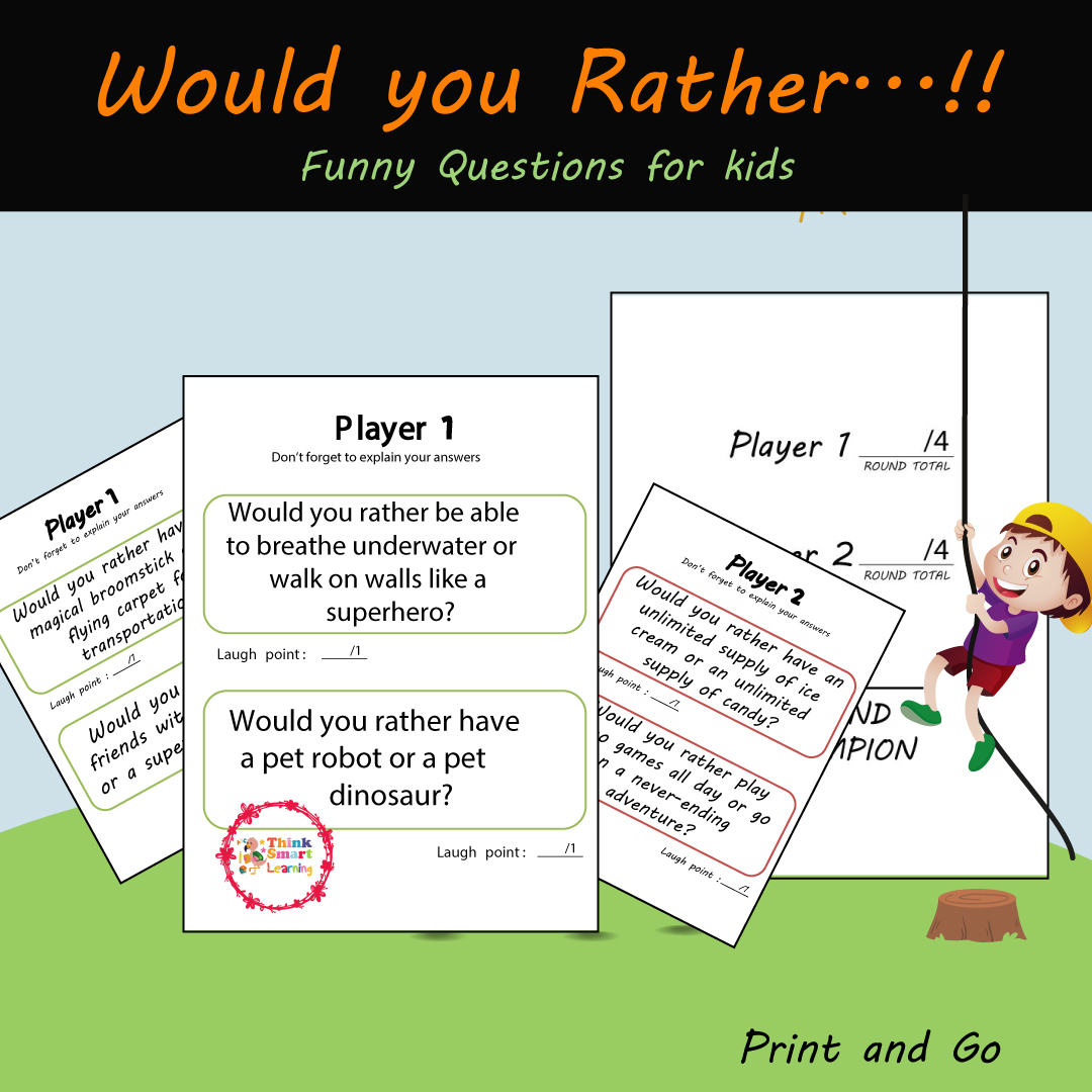 Would you Rather...!! Question for kids. Editable File. | Made By Teachers