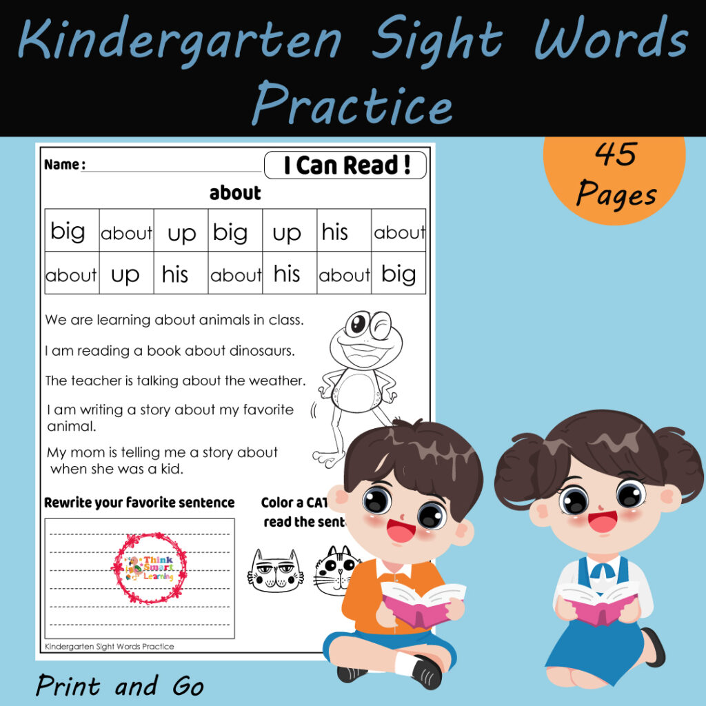 I Can Read Sight Word Fluency Passages Kindergarten Sight Words ...