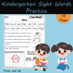 I Can Read Sight Word Fluency Passages Kindergarten Sight Words ...
