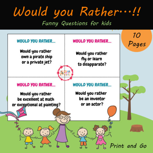 Would you Rather...!! Question for kids. Editable File. | Made By Teachers