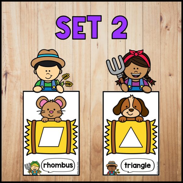 Farm 2D Shapes Flashcards | Shape Recognition Flash Cards | Made By ...