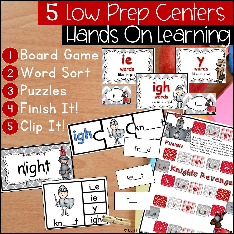 Long i- ie, igh, y Word Work Activities Worksheets and Learning Centers ...