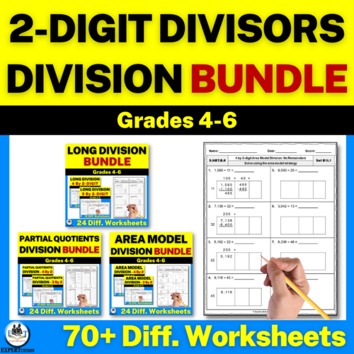 2-Digit Divisors Area Model, Partial Quotients & Long Division ...