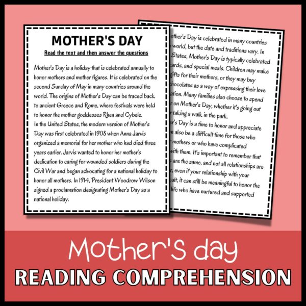 Mother's Day Reading Comprehension Passage | Made By Teachers