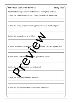 Roberta Edwards "Who Was Leonardo da Vinci?" worksheets | Made By Teachers