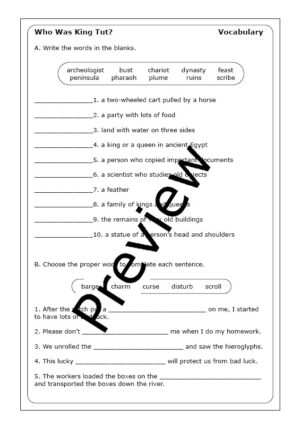 Roberta Edwards "Who Was King Tut?" worksheets | Made By Teachers
