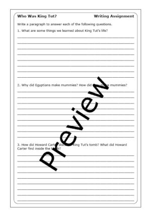Roberta Edwards "Who Was King Tut?" worksheets | Made By Teachers