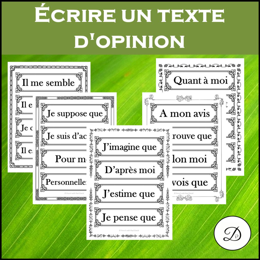 Écrire un texte d'opinion - French Opinion Writing | Made By Teachers