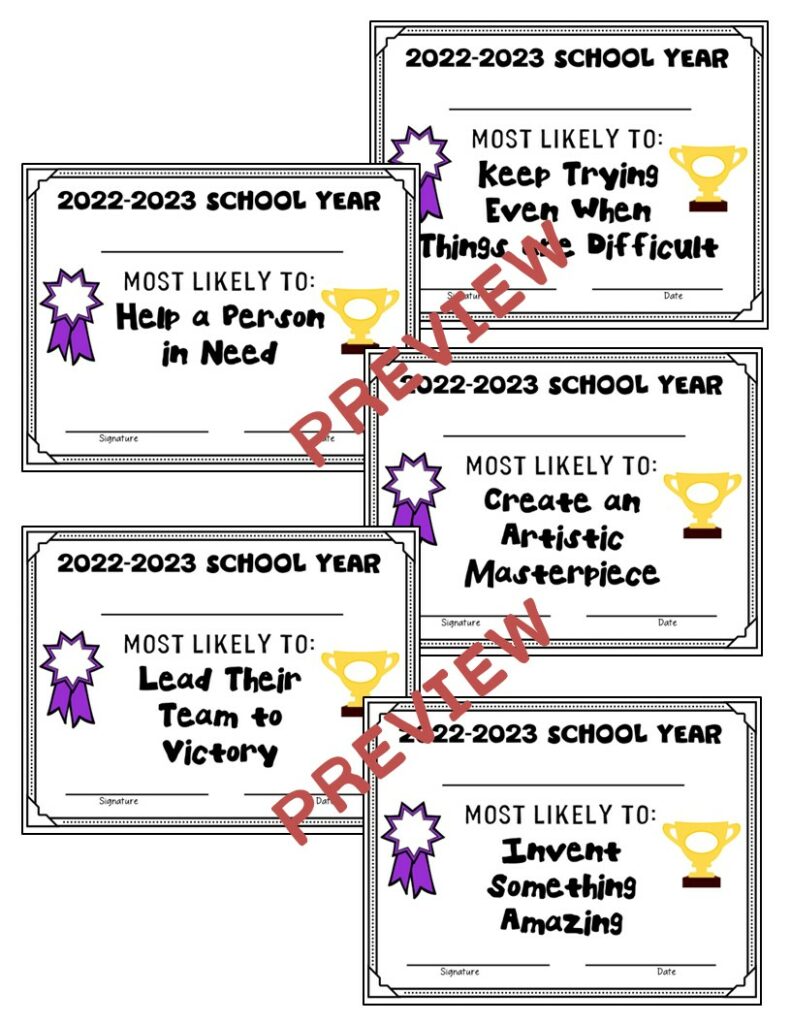 Superlatives End of Year Awards | Made By Teachers