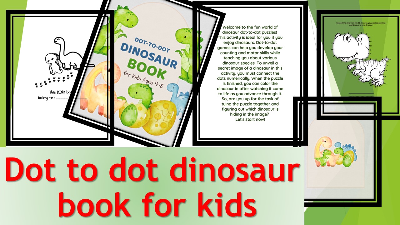 Dot to dot dinosaur book for kids | Made By Teachers