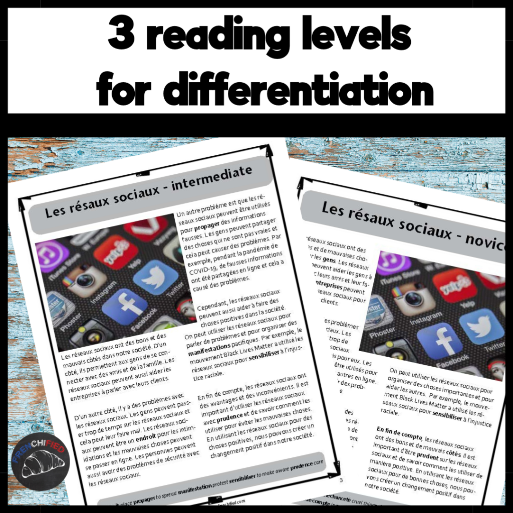 French reading comprehension - Social media | Made By Teachers