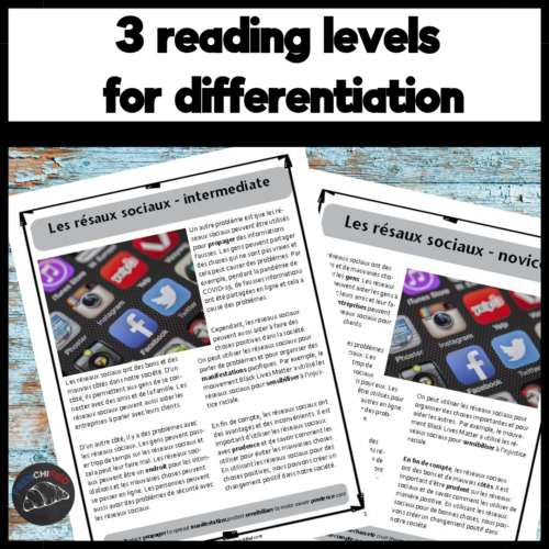 French reading comprehension - Social media | Made By Teachers