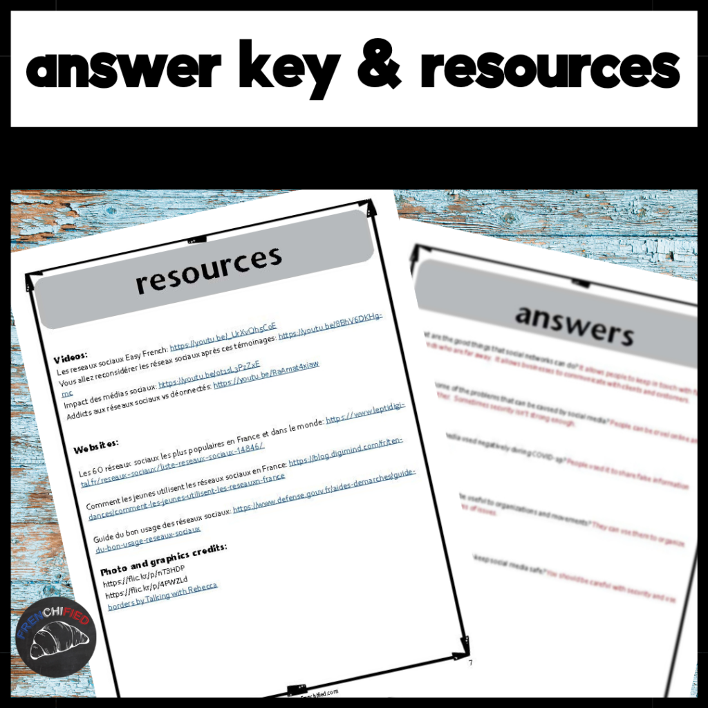 French reading comprehension - Social media | Made By Teachers