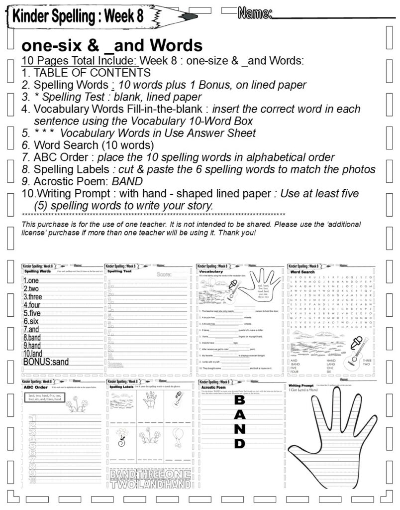 Kindergarten Spelling Worksheets Curriculum Week 8 | Made By Teachers
