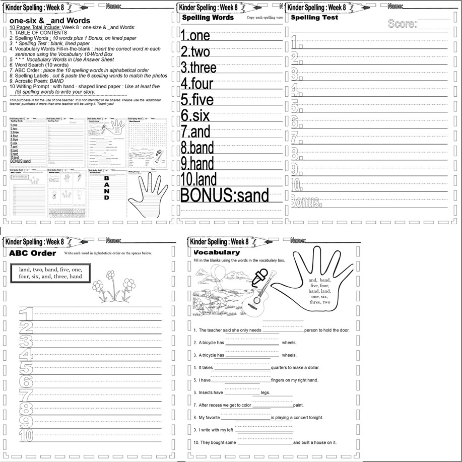 Kindergarten Spelling Worksheets Curriculum Week 8 | Made By Teachers
