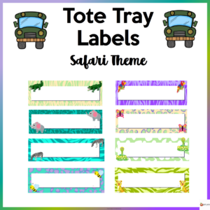Safari Theme Tote Tray Labels | Made By Teachers