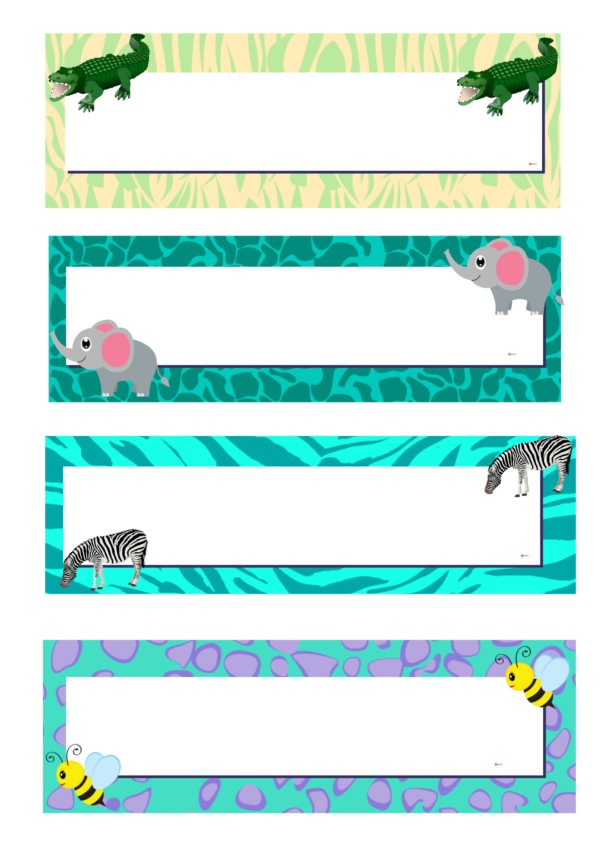 Safari Theme Tote Tray Labels - Made By Teachers