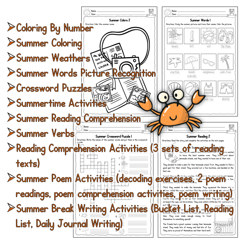Summer No-Prep ELA Worksheets | Made By Teachers