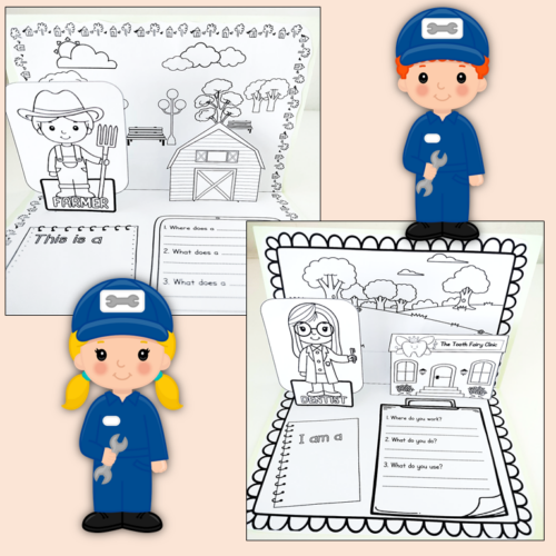 Community Helpers | Jobs | Careers Pop-Up Mini-book | Made By Teachers