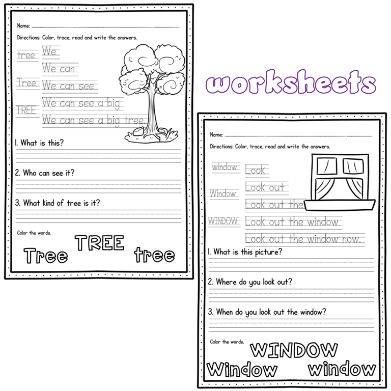 Guided Reading Noun Dolch Sight Words Practice Task Cards and ...