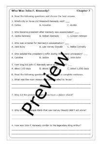 Yona Zeldis McDonough "Who Was John F. Kennedy?" worksheets | Made By ...