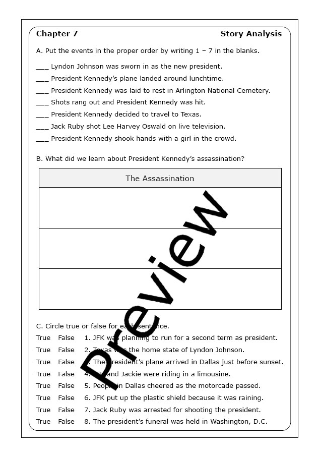 Yona Zeldis McDonough "Who Was John F. Kennedy?" worksheets | Made By ...