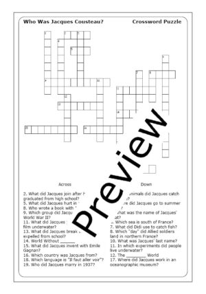 Nico Medina "Who Was Jacques Cousteau?" worksheets | Made By Teachers