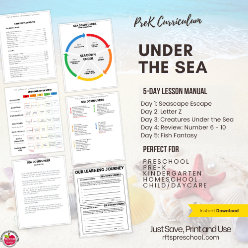 UNDER THE SEA | LESSONS AND PRINTABLES | MATH LITERACY CRAFT ACTIVITIES ...