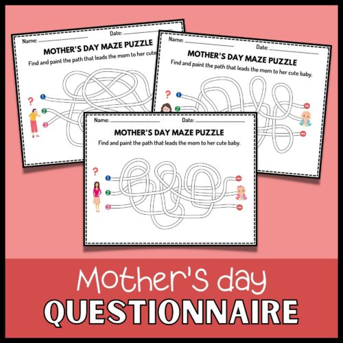 Mother's Day Mazes Puzzle | Printable Games Mother's Day Theme | Made ...