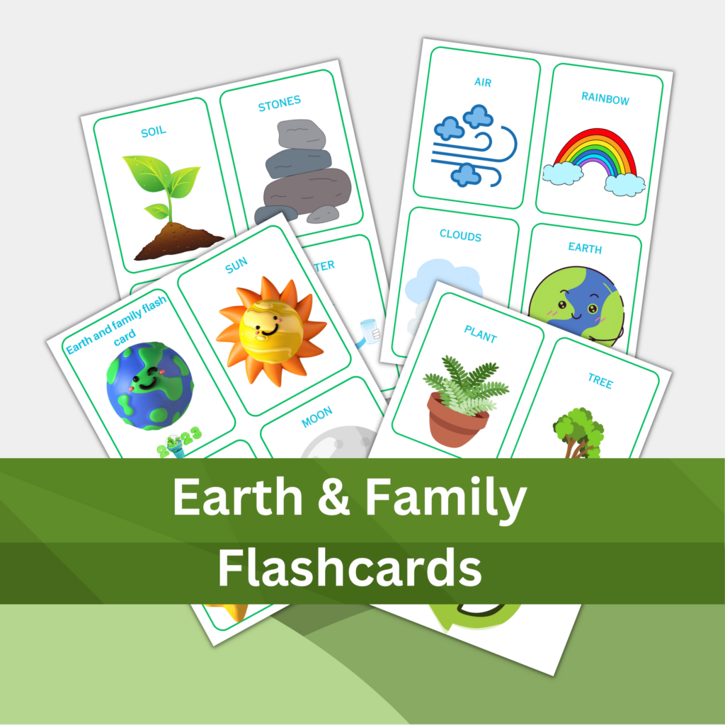 Earth and Familly , Flashcards Earth Day Activity, Environment Day ...