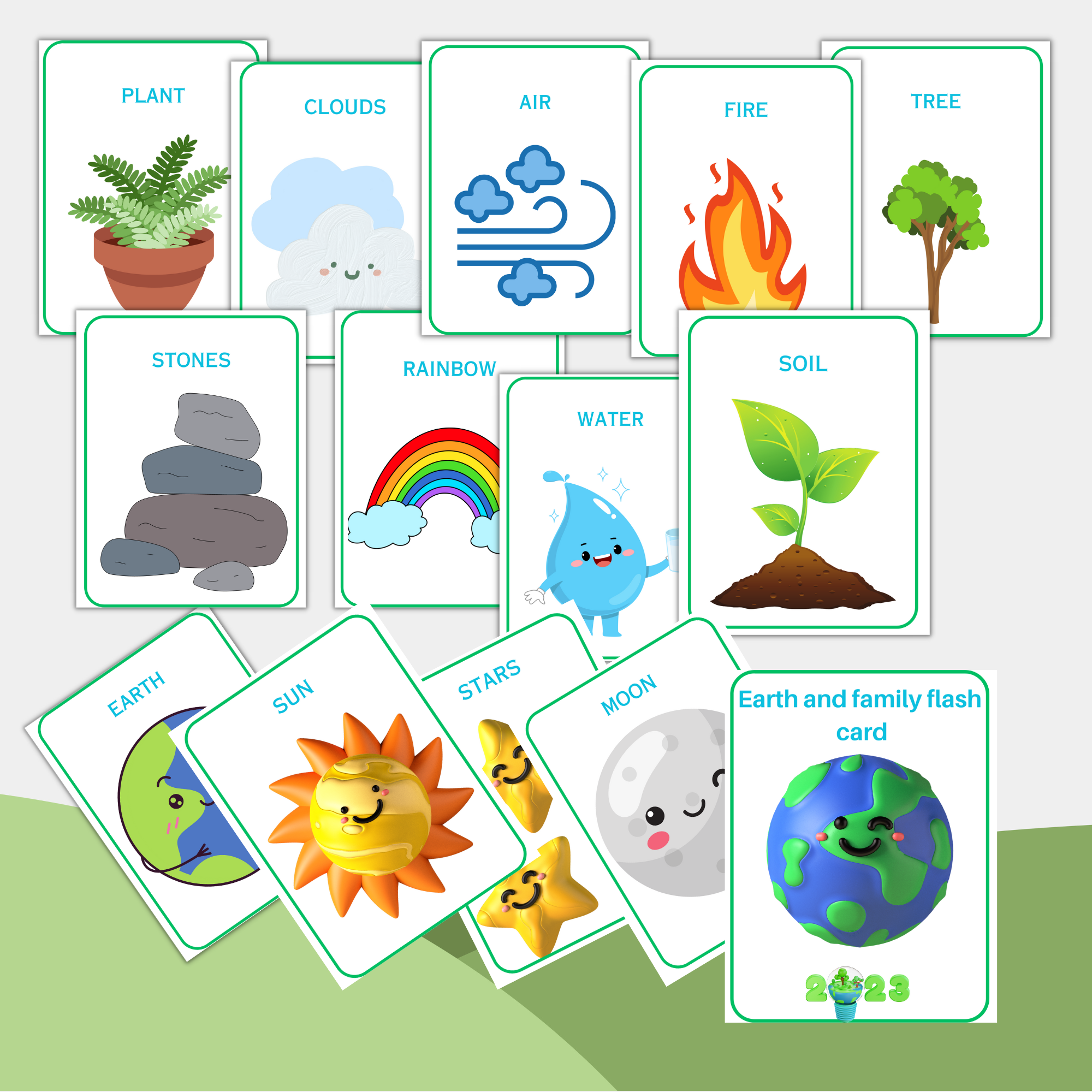 Earth and Familly , Flashcards Earth Day Activity, Environment Day ...