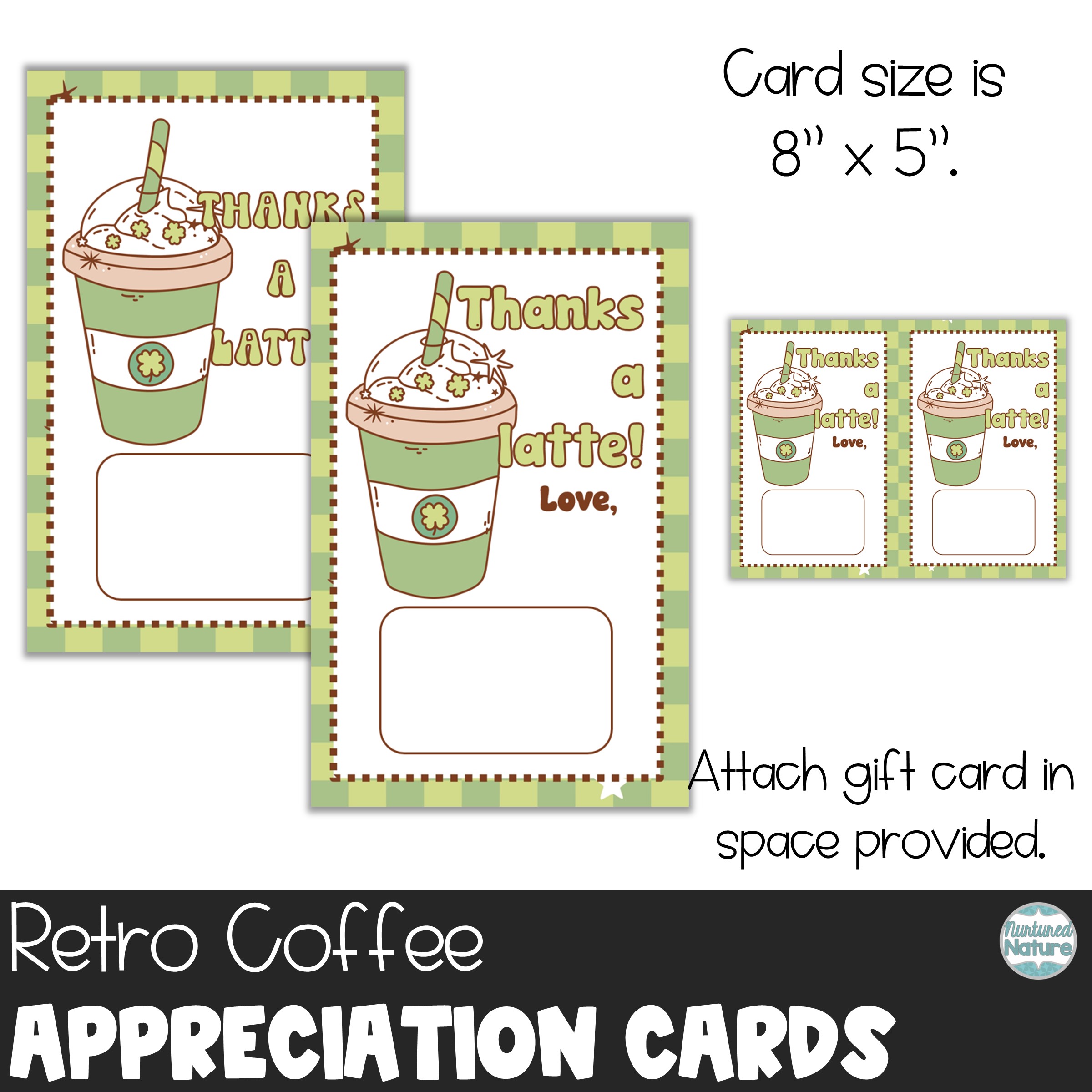 Teacher Appreciation Week Card - Green Retro Coffee Shop Gift Card ...