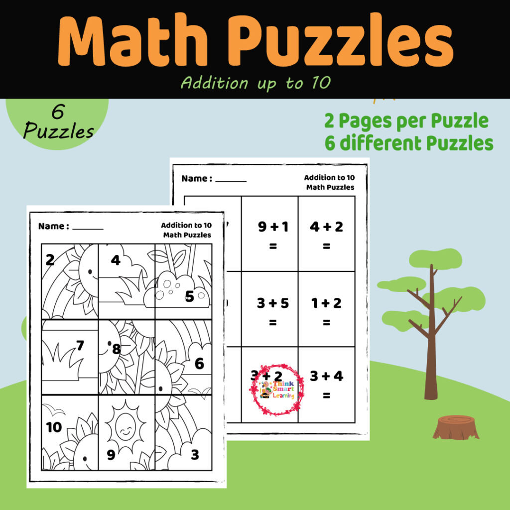 March Math Puzzles St. Patrick's Day Addition to 10 | Made By Teachers